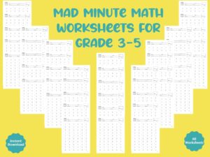 Math Mad Minute Worksheets - Math Worksheets Printable