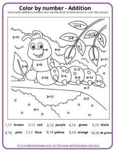Math Coloring Worksheets Addition - Math Worksheets Printable