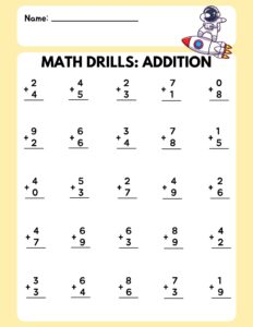 Math Drill Worksheets - Math Worksheets Printable