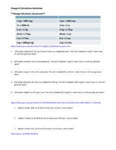 Nursing Math Practice Worksheets - Math Worksheets Printable