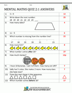 Mental Math Worksheets - Math Worksheets Printable